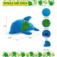 DolliBu Marine Blue Dolphin Stuffed Animal with Green Plush Shamrock ...