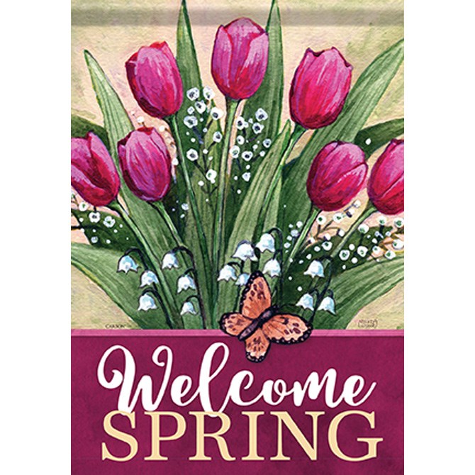 Flag-Garden-Durasoft-Welcome Spring (12.5" x 18") - Walmart.com
