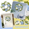 Artificial Hydrangea Wreath, Fake Flower Wreath for Home Door Wall ...