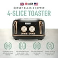 Free Shipping! Haden Dorset 4-Slice Wide Slot Stainless Steel Toaster, Black & Copper - 75083 ...
