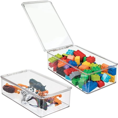 HTWW Stackable Plastic Storage Toy Box Bin with Lid - Container for ...