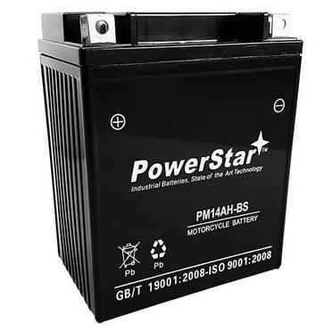 YTX12-BS Power Sports 12V 12AH Battery Replaces 12-BS ETX12 GTX12-BS ...