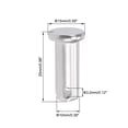 Single Hole Clevis Pins - 10mm x 25mm Flat Head 304 Stainless Steel ...