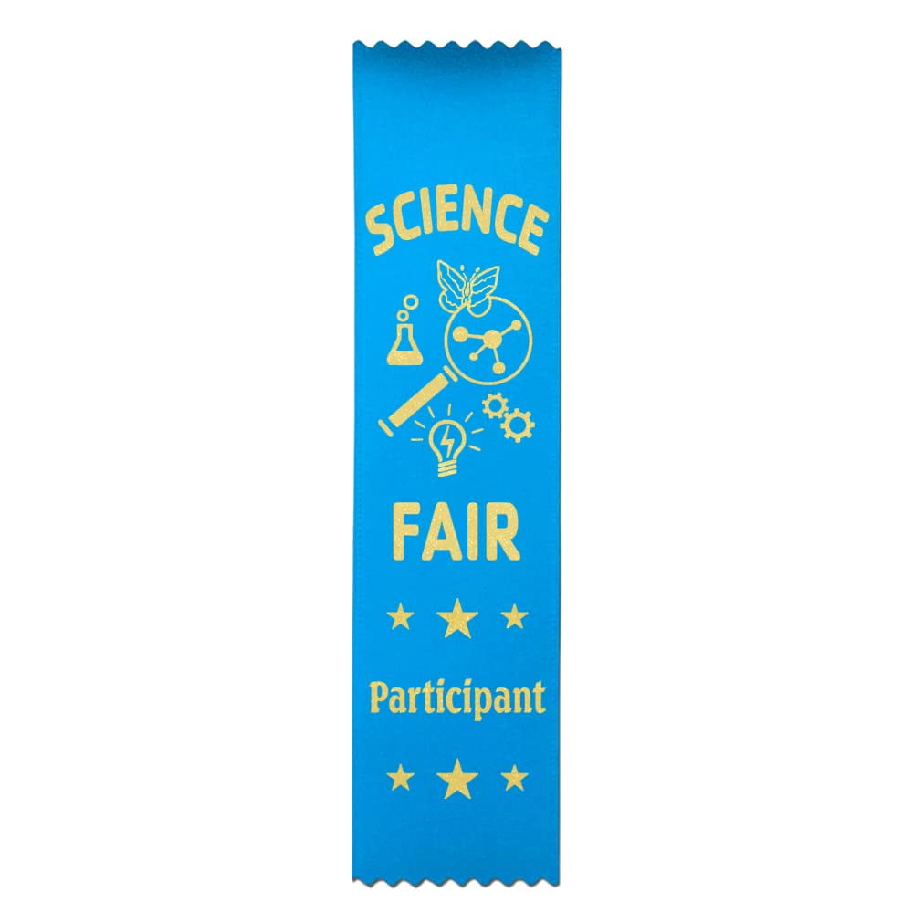 RibbonsNow Science Fair Participant Ribbons - 100 Bright Blue Bookmark ...