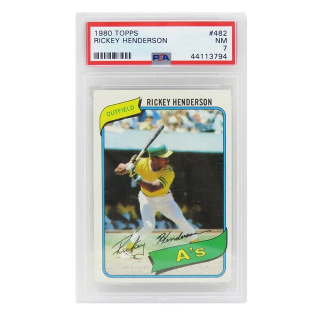 Rickey Henderson (Oakland A's) 1980 Topps Baseball #482 RC Rookie Card ...