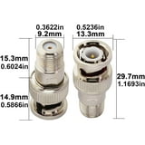 F-Type to BNC Coax Adapter BNC Male to F Female Coaxial Cable Connector ...