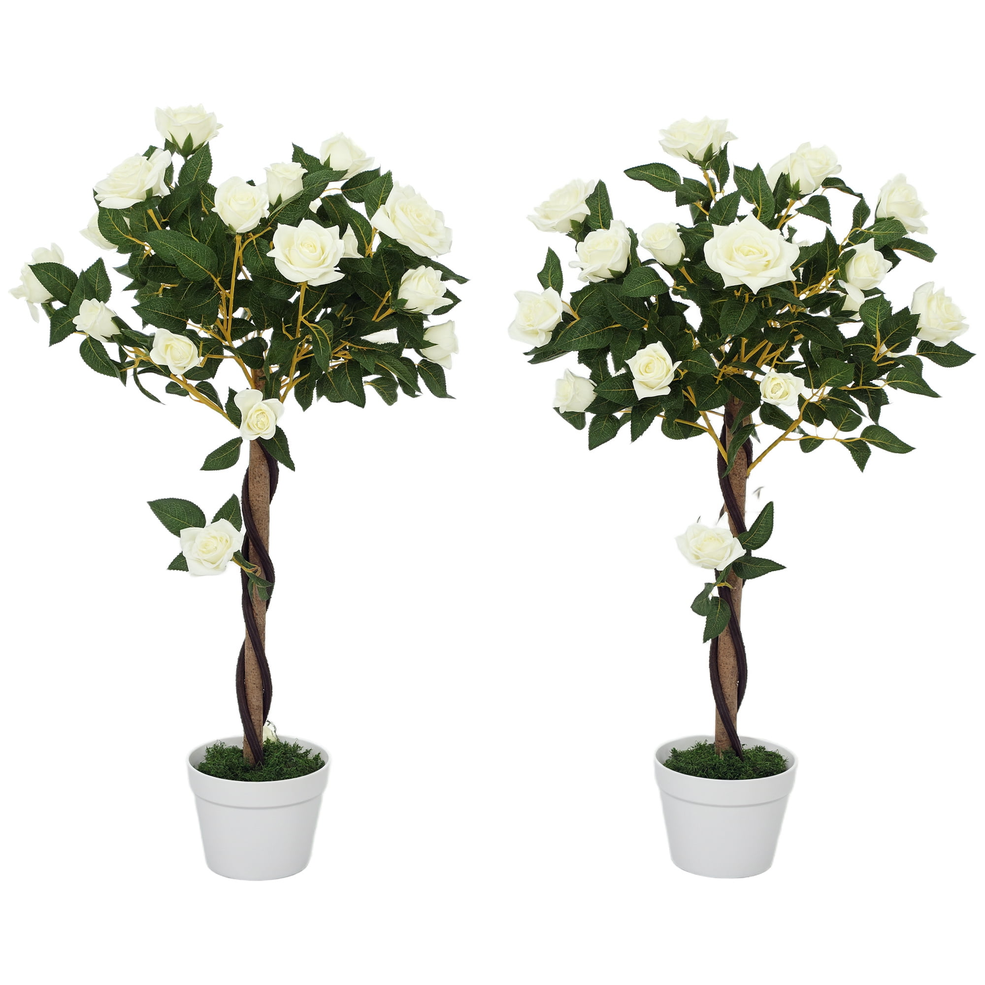Click here for Outsunny Artificial Rose Tree Set Of 2 With Realis... prices