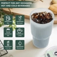 20oz Ribbed Glass Tumbler Blue 1 Count Reusable Iced Coffee Cup ...