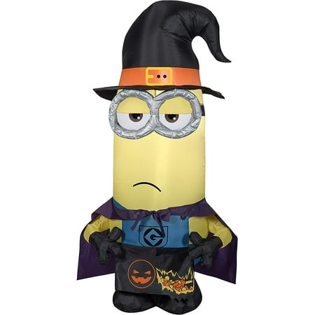 Gemmy 3.5' Airblown Inflatable Minion Kevin as Witch Universal ...