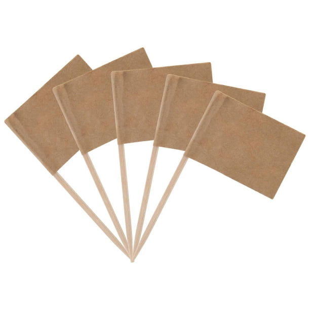 Paquete de 200 banderines de papel kraft con forma de palillo de ...