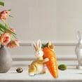 Easter Bunny Decoration Resin Rabbit & Carrot Statue Mini DIY Ornament ...