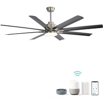 60 Inch Modern Ceiling Fan without Light with Remote Control 3 Wood ...