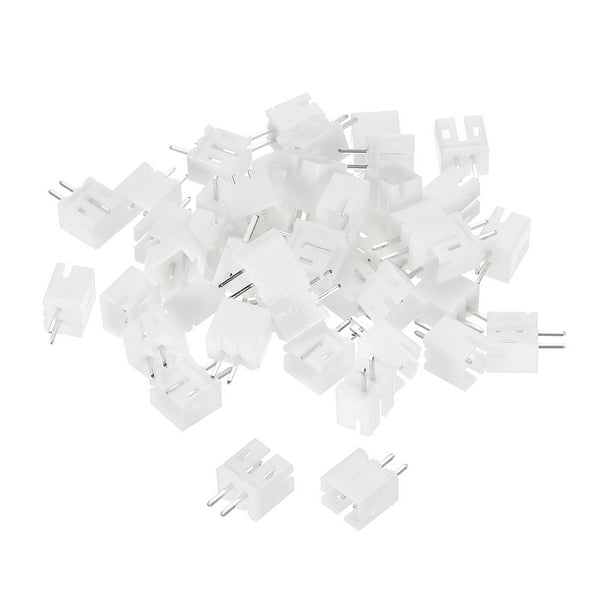 Uxcell 2.0mm Connector 2 Pin Male Adapter Straight Pin Header White ...