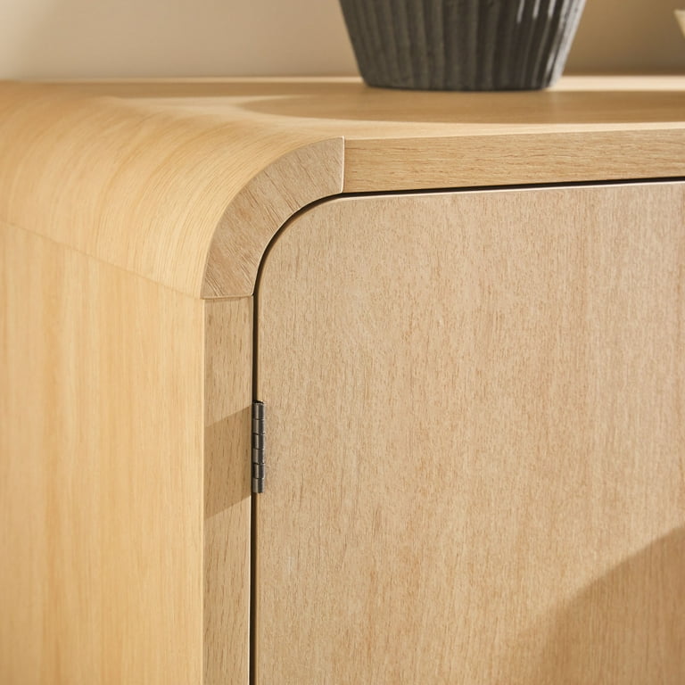 Chantelle 64 Modern Curved Buffet Sideboard TV Stand Coastal Oak