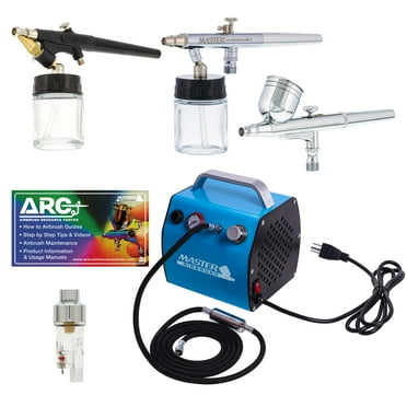Master Airbrush 1/5 HP Cool Runner II Dual Fan Tank Air Compressor Kit ...