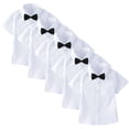 5 Piece Dress Shirt Set for Kids Short Sleeve Collared Gentleman School ...