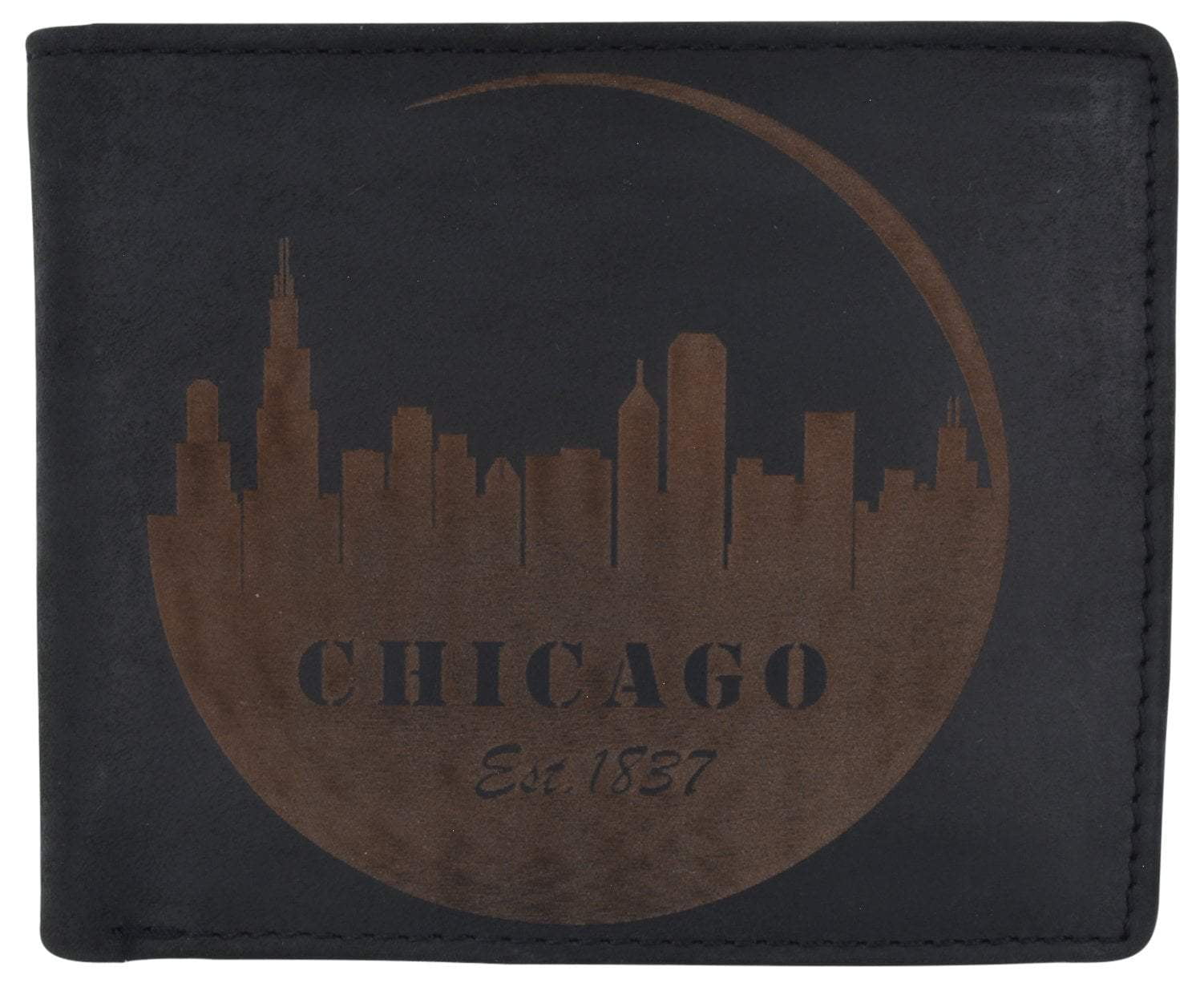 Chicago City Logo RFID Mens Leather Credit Card ID Bifold Wallet ...