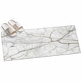 Abstract Marble Texture Rectangle Rug 2'x6' Gray Stone with Stripes ...