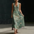 aohooy Summer Dresses for Women Trendy Sleeveless Maxi Dress V Neck ...