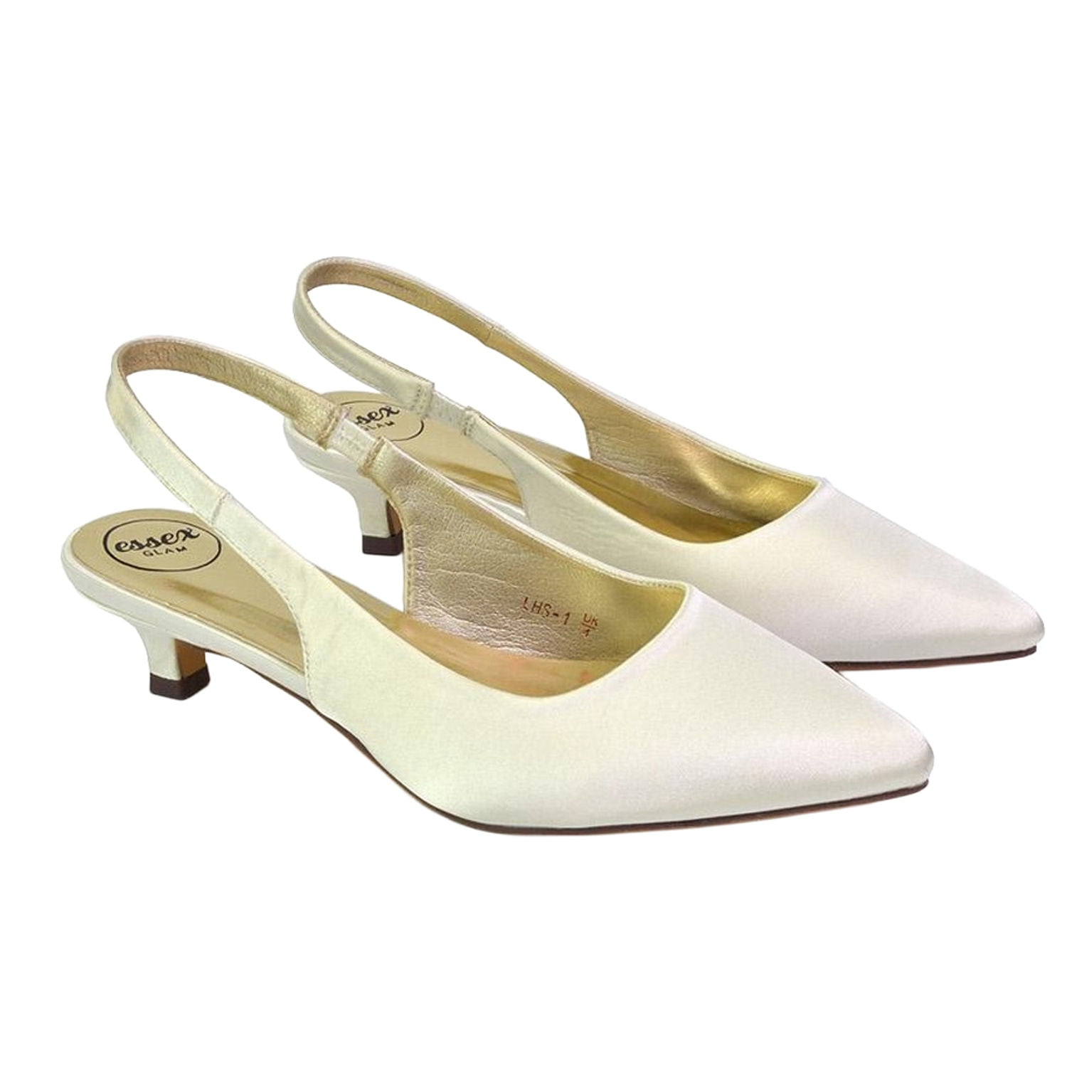 Click here for Xy London Womens Avalone Satin Sling Back Kitten H... prices