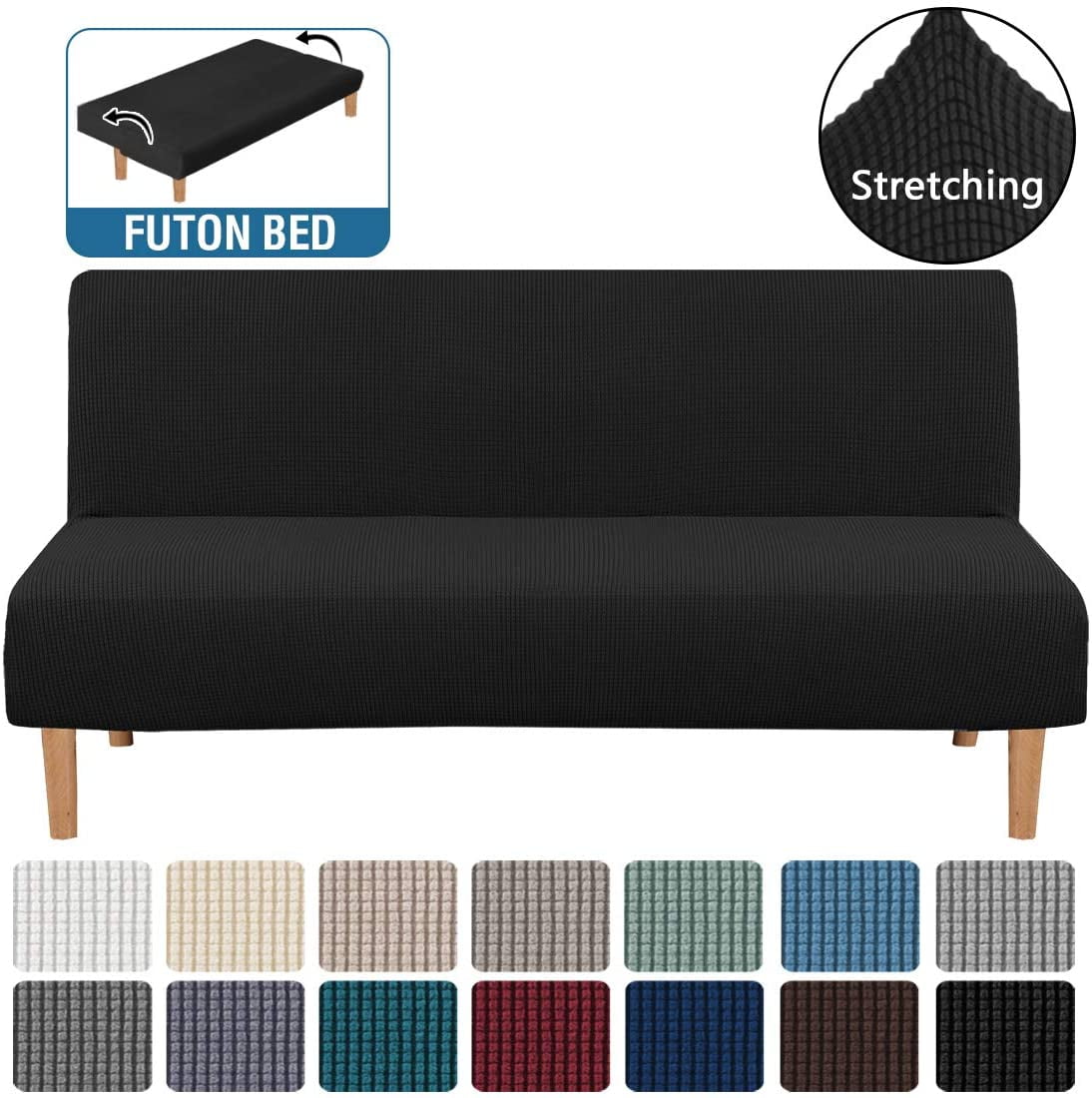 H.VERSAILTEX Reversible Futon Slipcover Seat Width Up to 70" Washable ...