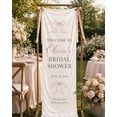 Bridal Shower Satin Welcome Sign, Personalized Event Banner, Elegant ...