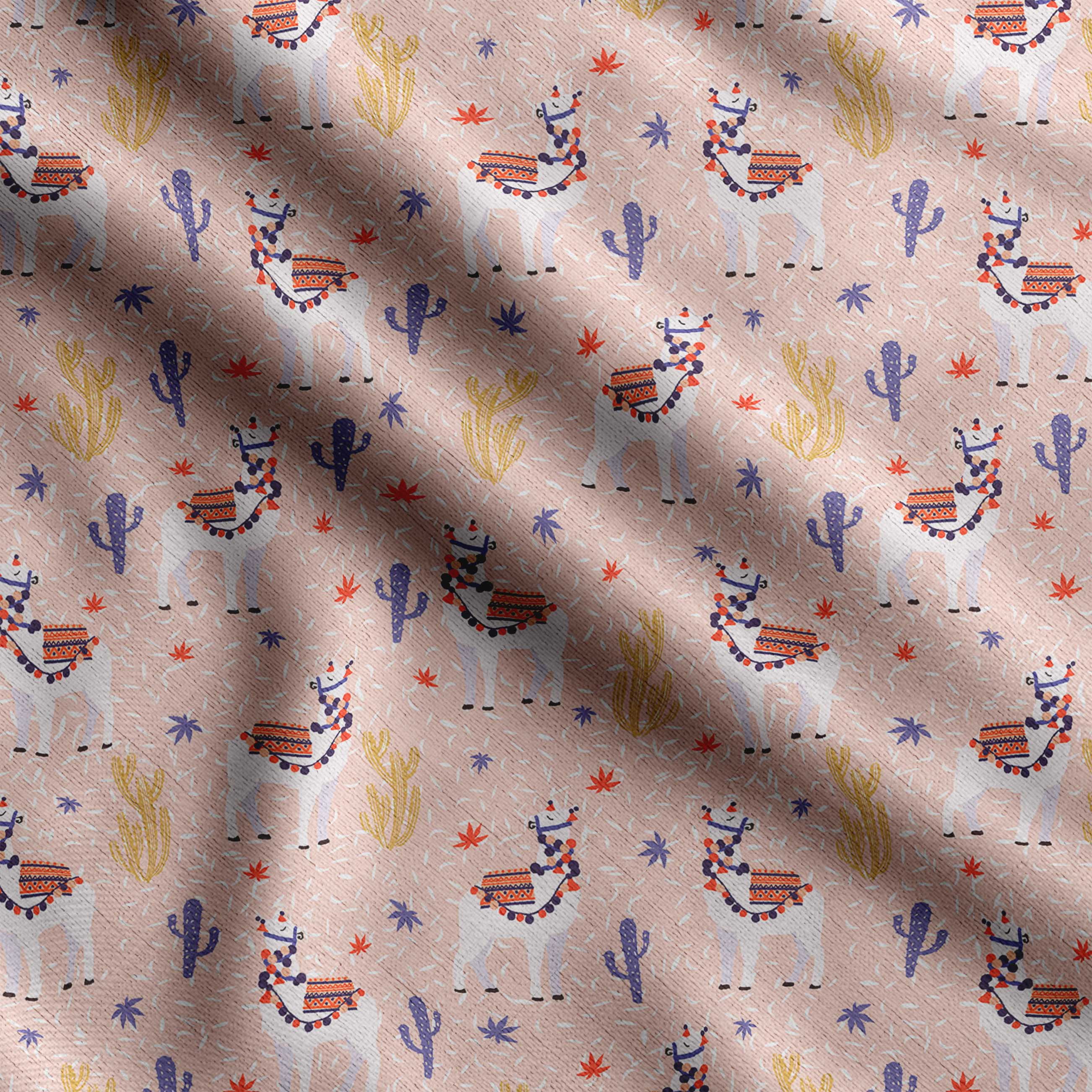Soimoi Llama Alpaca Print,Cotton Cambric, Quilting Fabric Sold by The ...