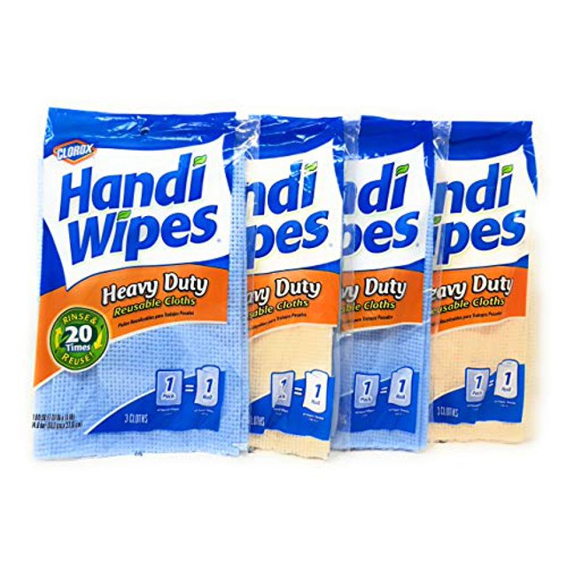 Handi Wipes Heavy Duty Reusable Cloths, Color May Vary - 3 ct - 4 pk ...