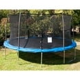JumpKing 15 Foot Outdoor Trampoline with Safety Net Enclosure Kit, Blue ...