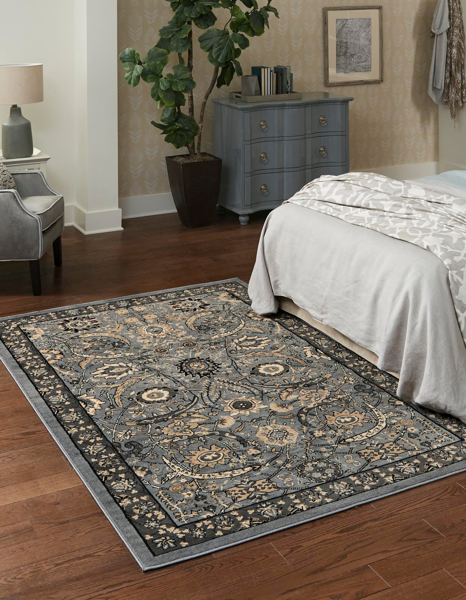 Rugs.com Neda Collection Rug – 8' x 10' Dark Gray Low Rug Perfect For ...