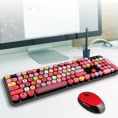 2.4GHz Color Mixing Round USB Wireless Gaming Wireless Gaming Keyboard ...