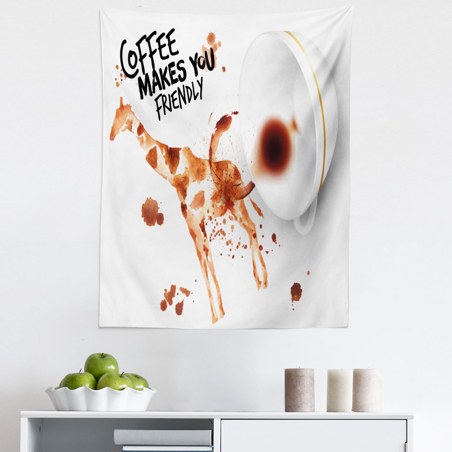 Coffee Art Tapestry, Be Outgoing and Sociable Inspiration Hot Drink ...