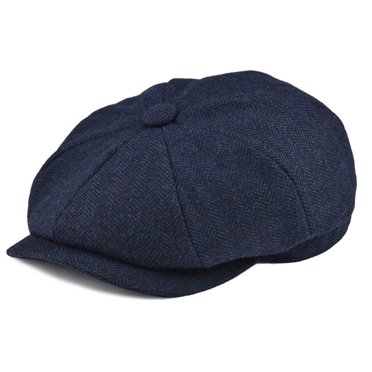 Noyal Peaky Blinders Hat Newsboy Flat Cap Herringbone Tweed Wool Baker ...