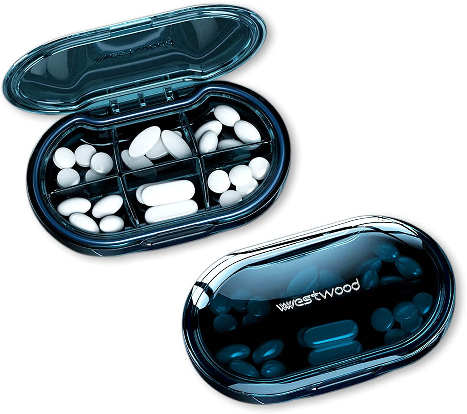 Pastillero portátil Meskcv Organizador de Medicamentos Impermeable Azul ...
