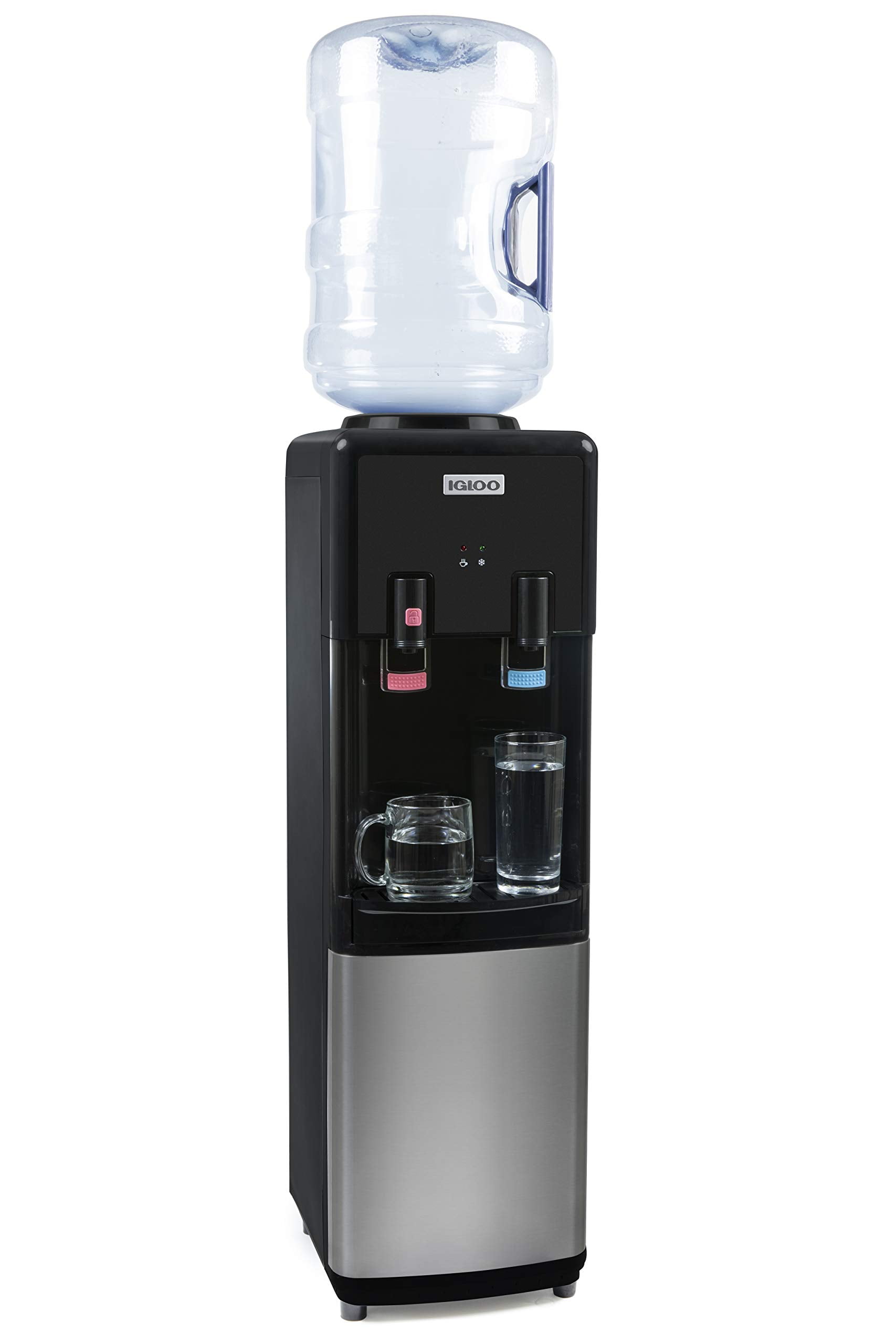 Dispensador de agua Igloo con carga superior, caliente/frío, negro, 5/3 ...