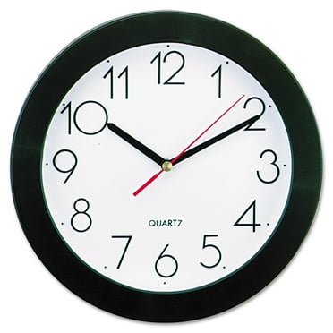 Universal 24-hour Round Wall Clock, 12.63" Overall Diameter, Black Case ...
