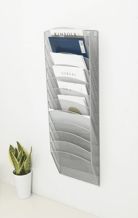 Pro Space Wall Mount Literature Rack, File Folder Organizer, 10 ...
