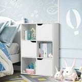 Costway 6 Cube Organizer, Door Cabinet and Cubbies Shelf Bookshelf ...