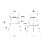 Boraam Bali 29" Backless Swivel Wood Bar Stool, Natural Finish ...