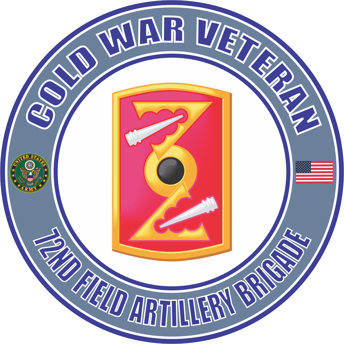 3.8 Inch U.S. Army Cold War 72nd Field Artillery Brigade Veteran Decal ...