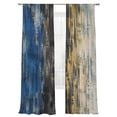 Blue Yellow Sheer Curtains 96 inches Long, Abstract Indigo Blue Yellow ...