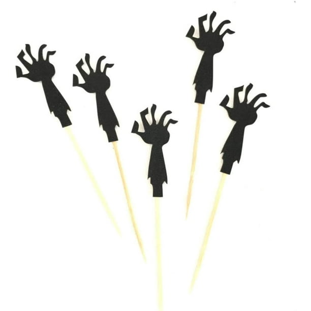 5 Pieces Zombie Hand Cupcake Toppers Halloween Cake Decoration Zombie ...