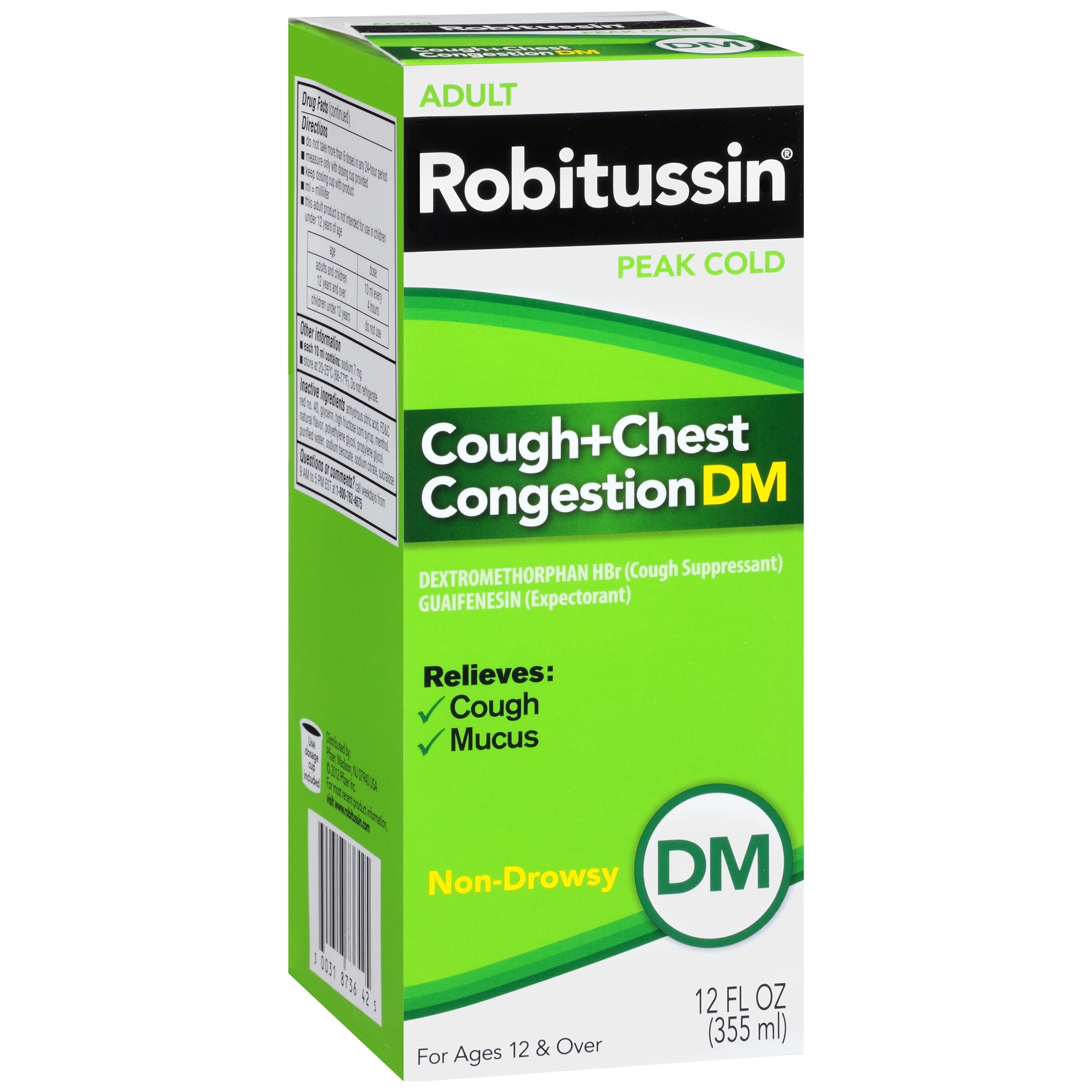 Robitussin Adult Peak Cold Non Drowsy Cough Chest Congestion DM Liquid Robitussin Adult Peak Cold Non Drowsy Cough Chest Congestion DM Liquid