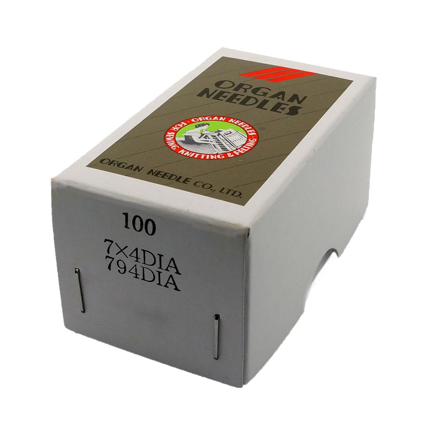 100 Pk. Organ 7X4DIA 794DIA Diamond Point Leather Sewing Machine Needle ...