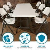 Lifetime 6' Commercial Grade High-Quality Folding Table, White ...