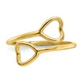 Primal Gold 14 Karat Yellow Gold Double Heart Toe Ring - Walmart.com