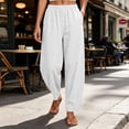 Aezemi Women Loose Fit Pants with Pockets High Waisted Elastic Waist ...