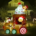 7Ft Inflatable Gingerbread Man Ice Cream Truck Christmas Yard ...