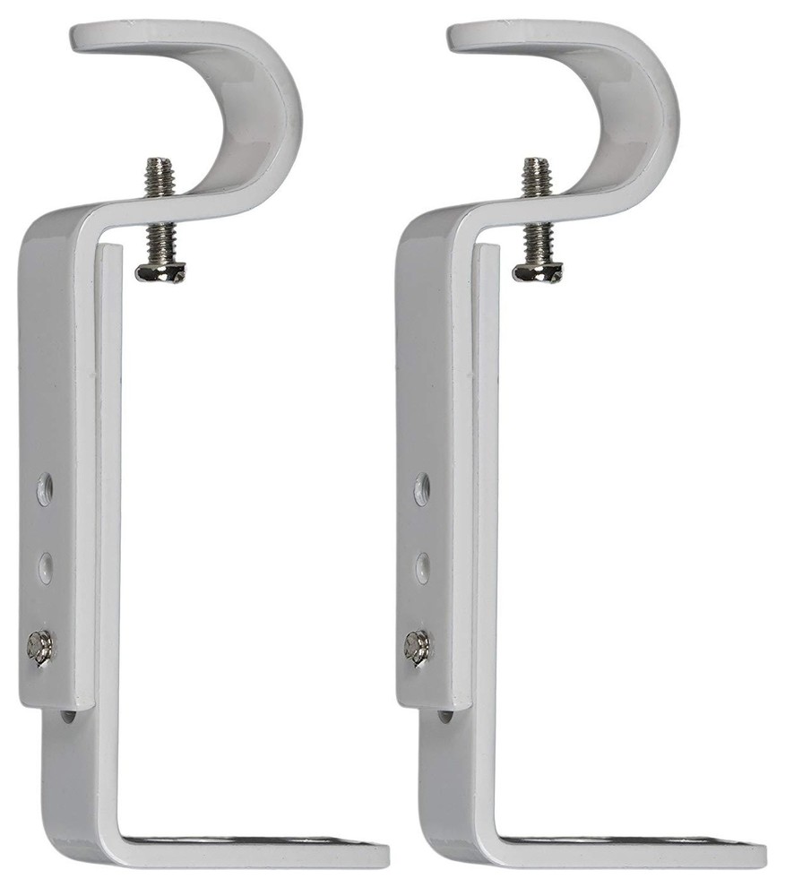 Urbanest Adjustable Bracket for 1/2"-5/8" Rod, Glossy White, Set of 2 ...