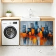 Blue Burnt Orange Cabinet Curtain 28"Wx35"L,Dustproof Under Sink Skirt ...